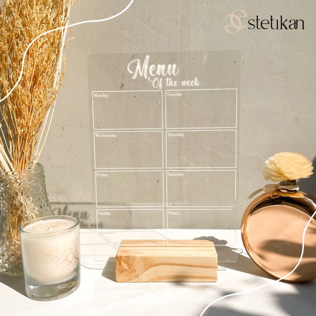 Jual Menu Food Planner Acrylic READY STOCK MURAH | Akrilik Menu of the ...