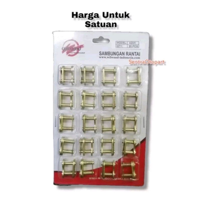 Jual Sambungan rantai rante 420 gold emas tipe h wilwood | Shopee Indonesia