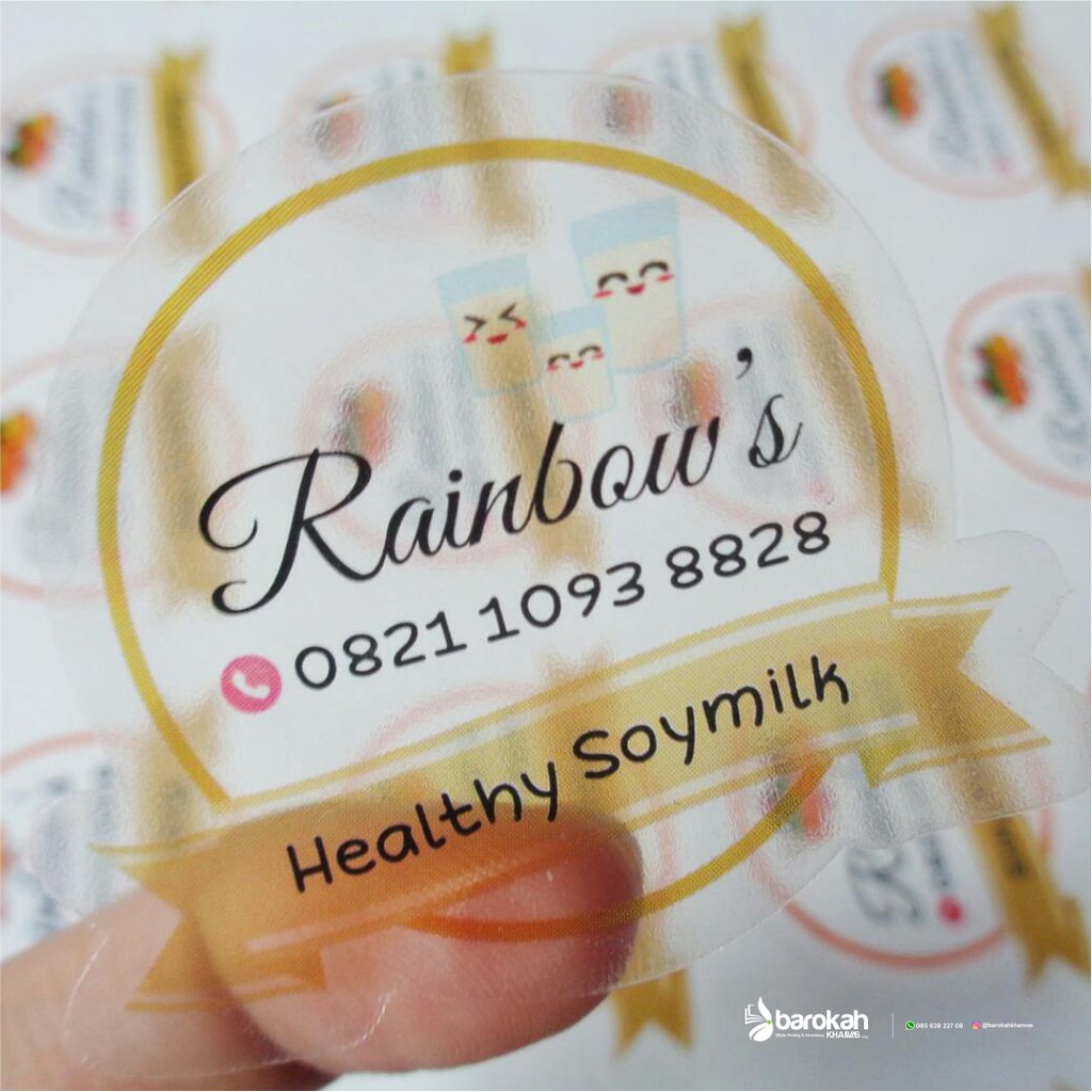 Jual Cetak Stiker Label + Cutting - Bahan Vinyl, Cromo dan Transparant ...