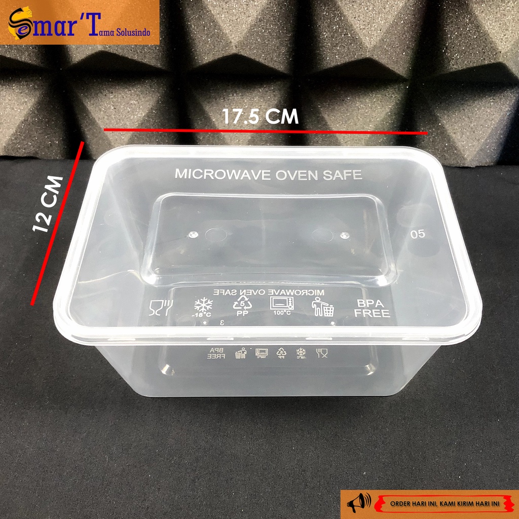 Jual Tempat Makan Transparan / Bening / Box Makanan / Thinwall 1000 ml ...