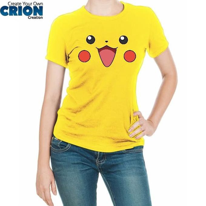 Jual FASHION WANITA !! KAOS POKEMON CEWE - PIKACHU FACE - BY CRION ...