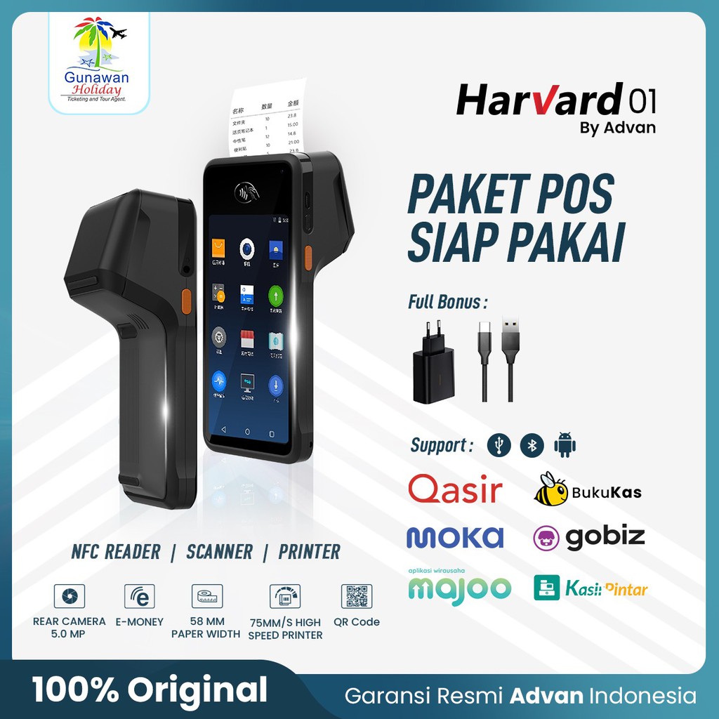 Jual MESIN KASIR ANDROID POS ADVAN HARVARD THERMAL PRINTER 58MM 4G WITH ...