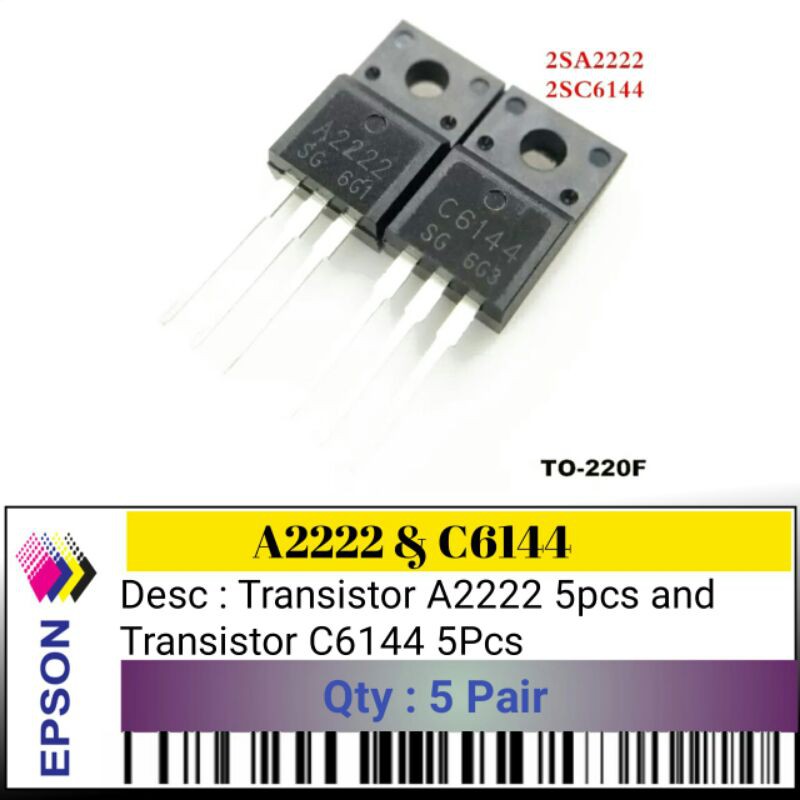 Jual 5 Pasang Transistor A2222&C6144 Packing 5Pc A2222 dan C6144 ...