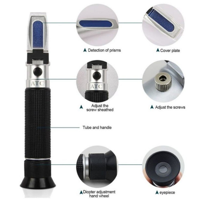 Jual Refractometer Brix 0-32% Salinity 0-28% Refraktometer Gula Garam ...