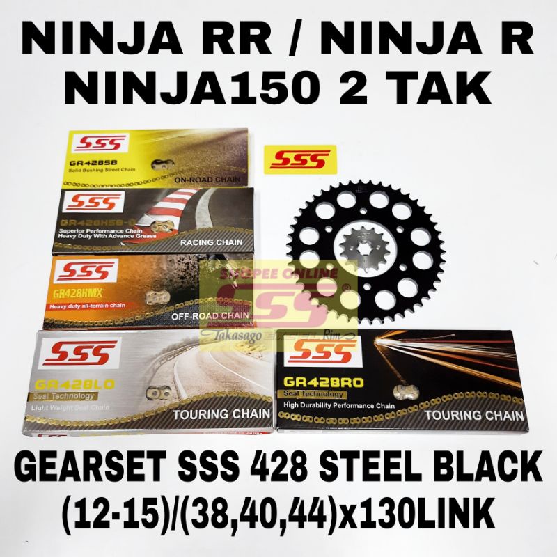 Jual GEARSET / GIRSET / 1SET GIR STEEL BLACK RANTAI SSS TIPE 428 SB HSB HSBT HMX LO RO UNTUK ...