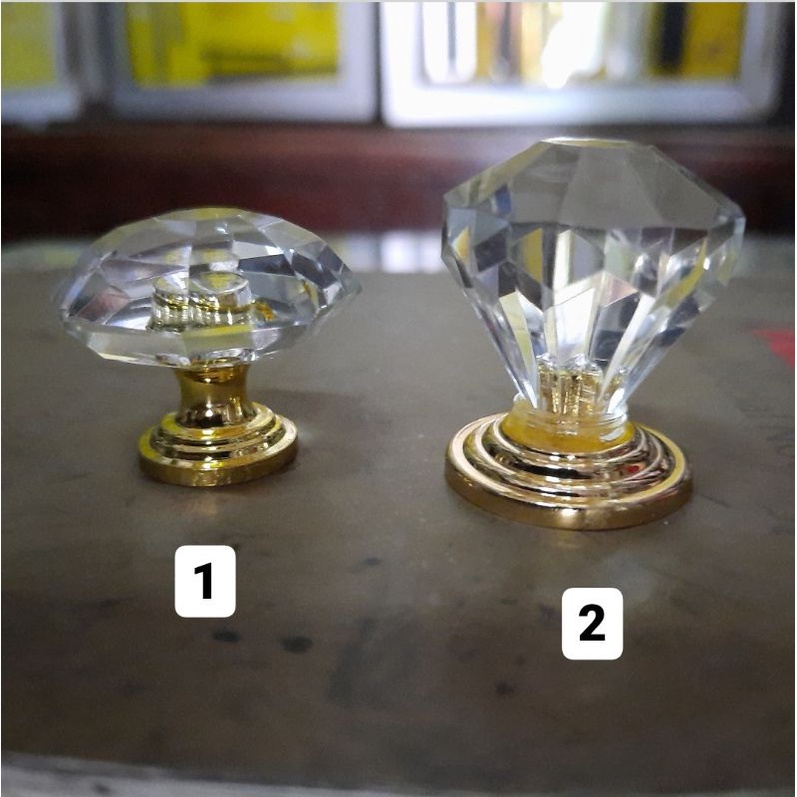 Jual pegangan tarikan handle lemari laci knop bulat kristal | Shopee ...