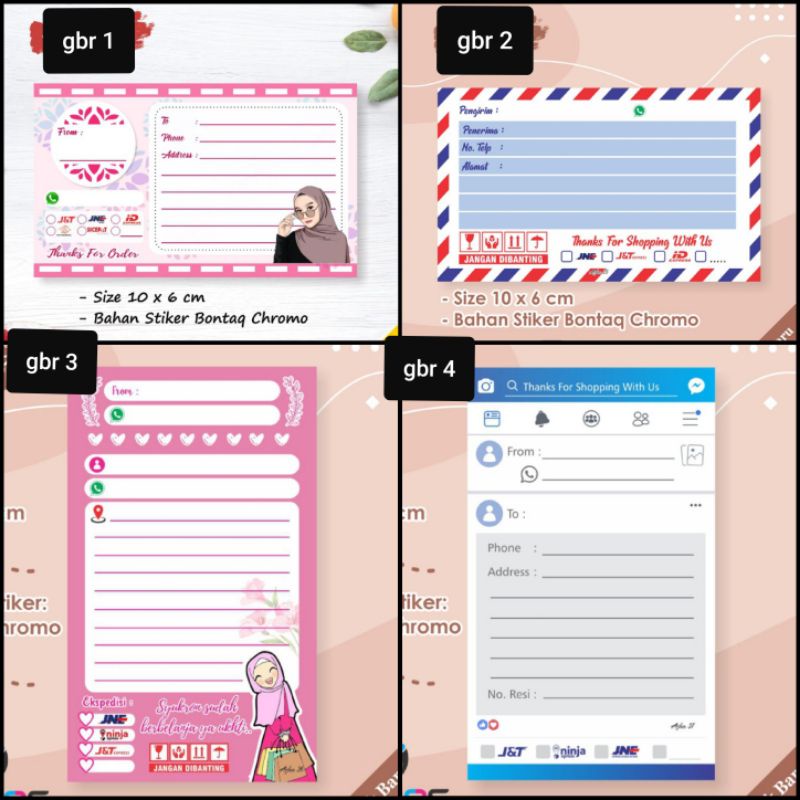 Jual Stiker label pengiriman olshop tinggal tempel tanpa lakban ...