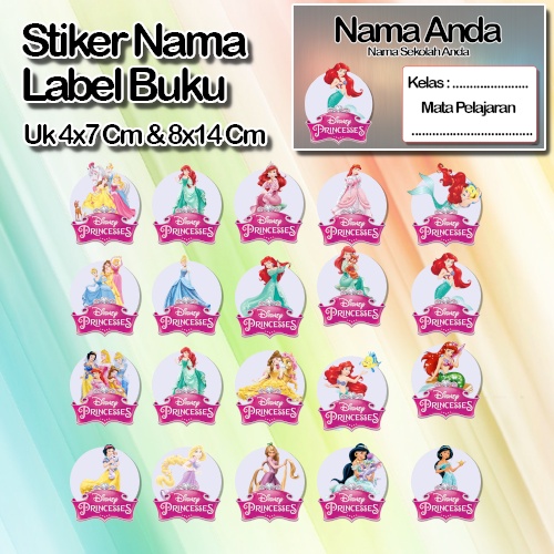 Jual Stiker Princes Princess Putri duyung cantik animasi kartun karater ...