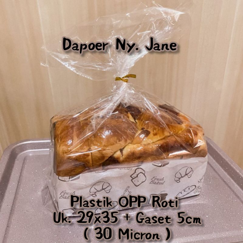 Jual Plastik OPP POLOS Roti Tawar Uk. 29x35 + Gaset 5cm (50 lbr ...