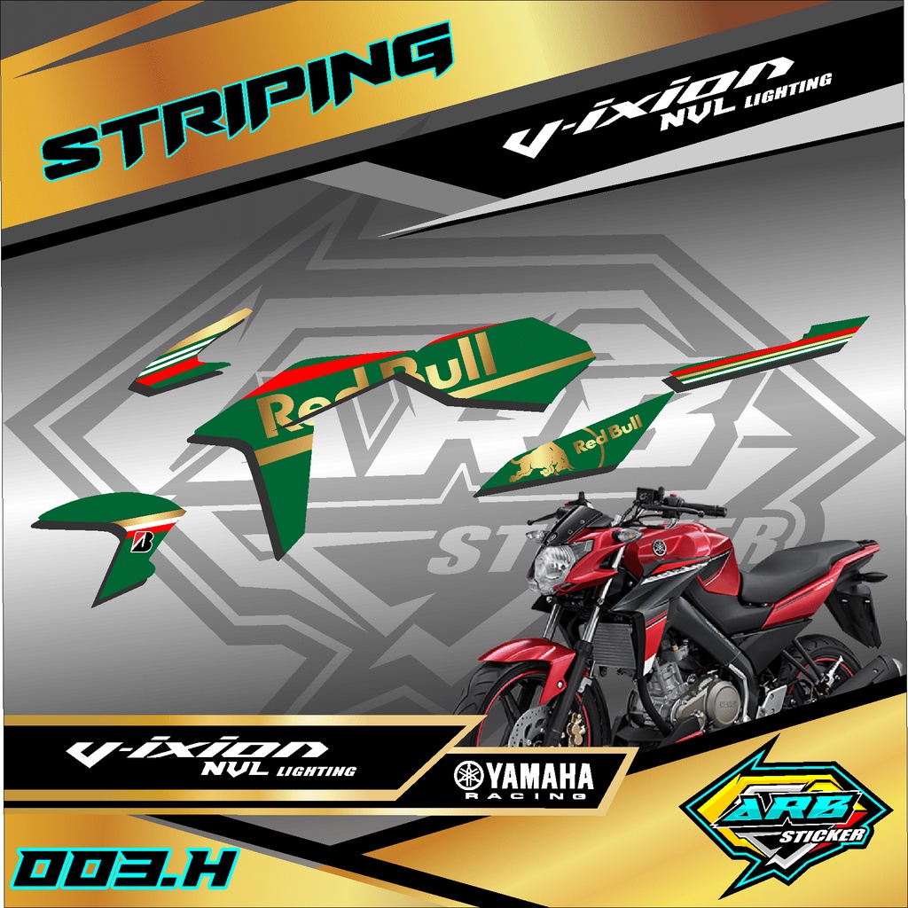 Jual Sticker Striping VIXION NEW NVA/ADVANCE FZ 150i -Stiker Variasi List Motor Desain REDBULLE ...