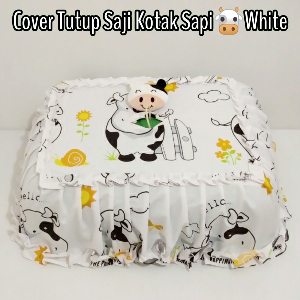 Jual Cover Sarung Tutup Penutup Makanan Saji Kotak Besar Motif Sapi ...