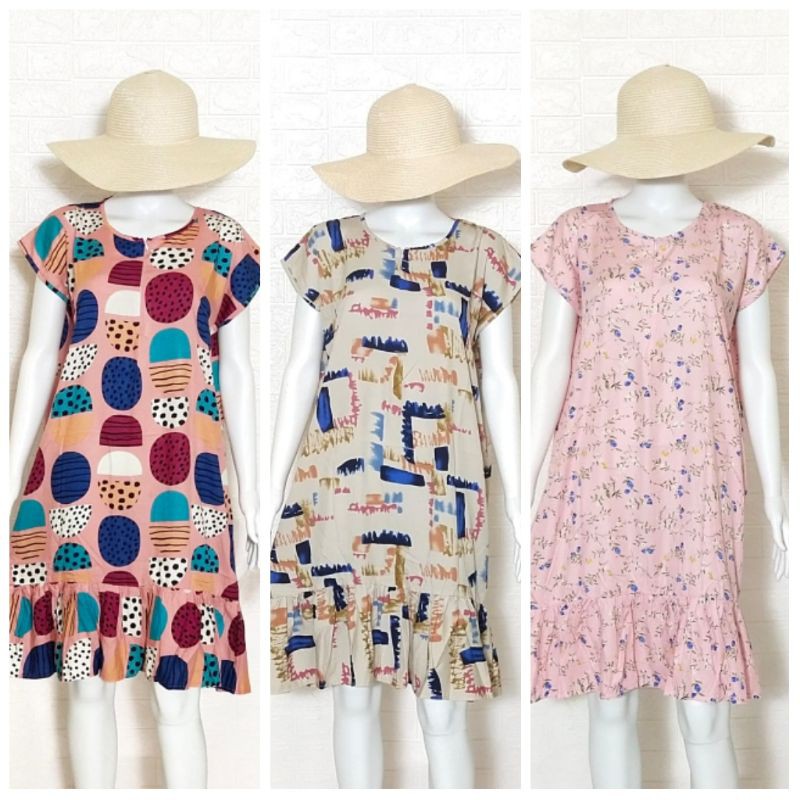 Jual Daster Busui Ruffle Pendek Daster Tunik Daster Viral Daster ...