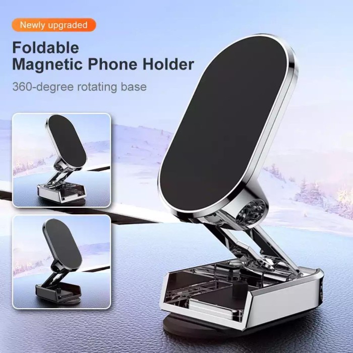 Jual Phone Car Holder Mini Folding Magnetic Lipat Kecil Metal Magnet ...