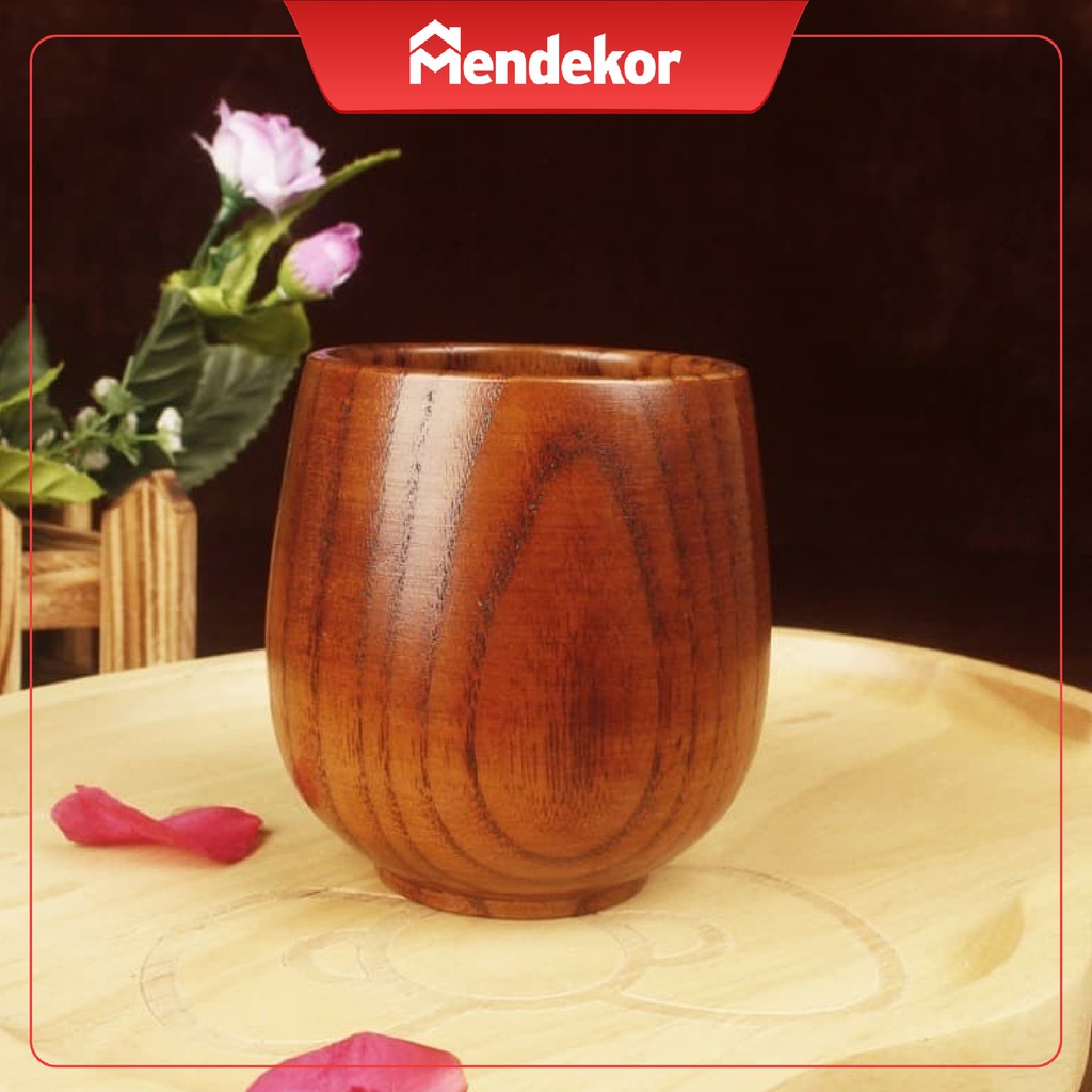 Jual Gelas Mug Kayu Cangkir Teh Kopi Air Minum Bulat Jepang Wood ...