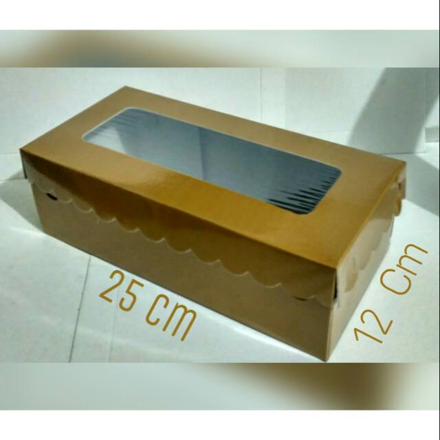Jual BOX BOLU GULUNG/BOX MIKA KACA/DUS KUE UK 12X25 CM | Shopee Indonesia