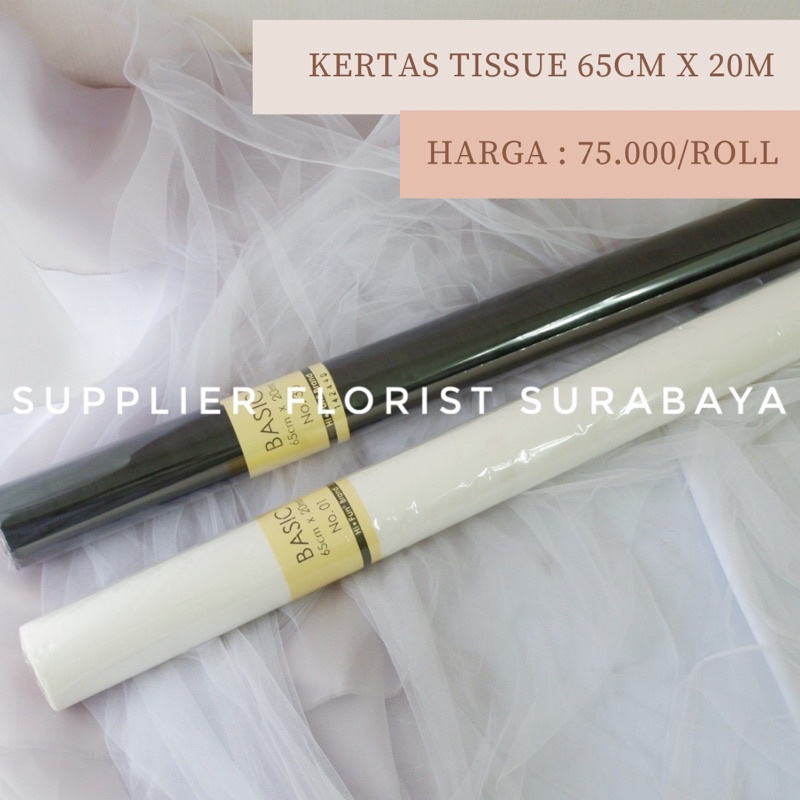 Jual [1 ROLL 65CM X 20M] KERTAS TISSUE ROLL / KERTAS BUNGA TIPIS / KAIN ...
