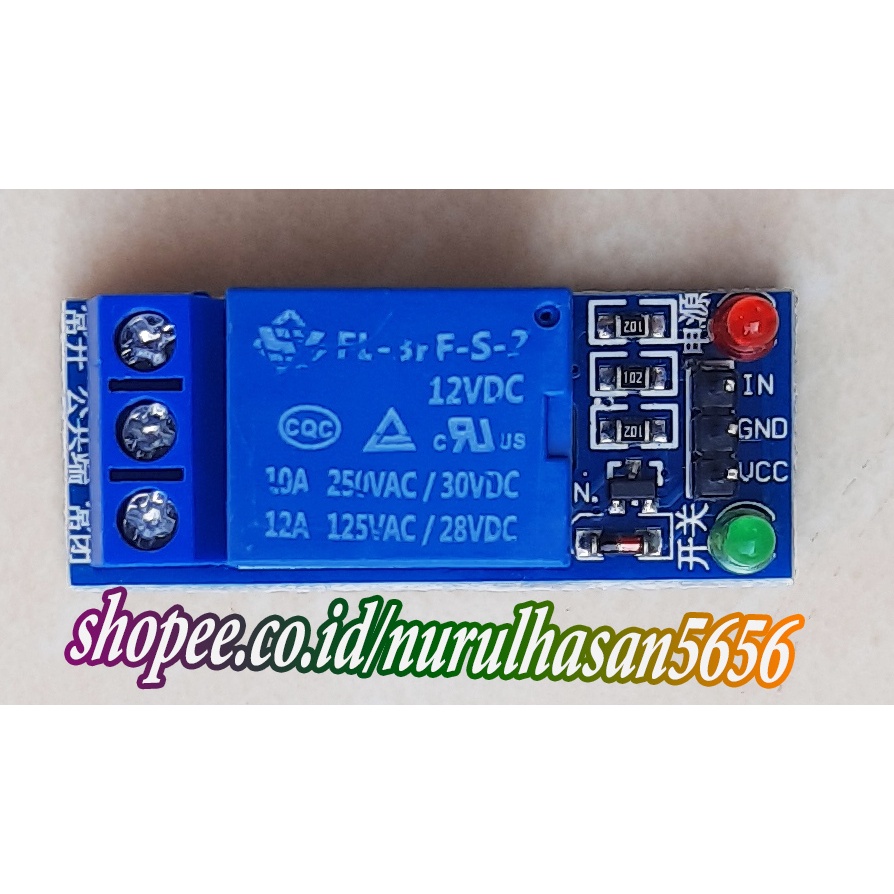 Jual relay module 1 chanel trigger dc 12v support NO NC rangkaian ...