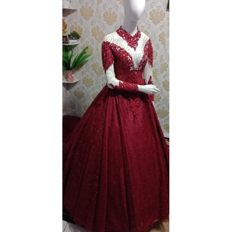 Jual maroon gown | Shopee Indonesia