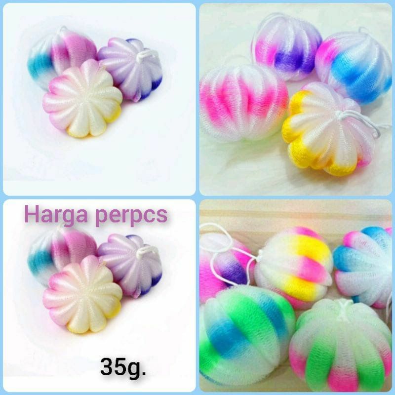 Jual SPON MANDI BULAT LABU PELANGI / BAWANG RAINBOW 3 Warna | Shopee ...