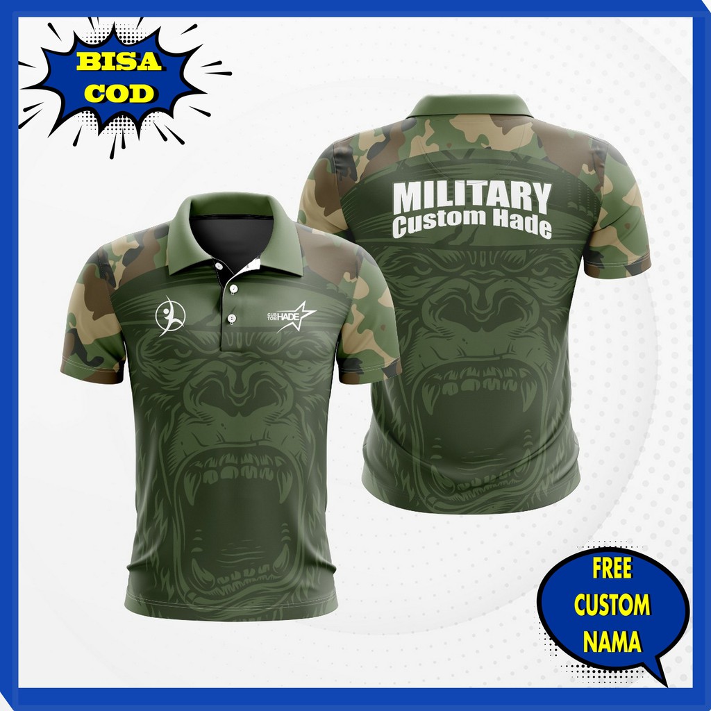Jual BAJU KAOS JERSEY POLO SHIRT PRIA TNI AD AU AL MARINIR POLRI MILITER LORENG FULL PRINTING ...
