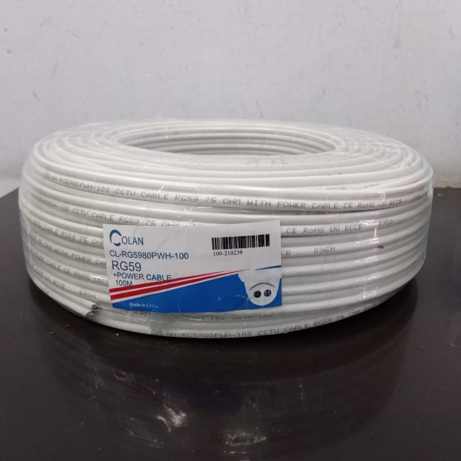 Jual Colan RG59 + Power (White) 100m / Kabel CCTV / Coaxial | Shopee ...