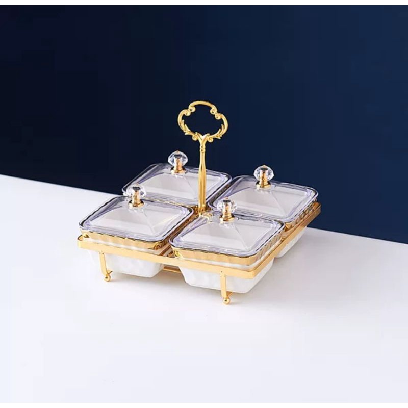 Jual AVELINE Sun Snack Tray / Tempat cemilan keramik tutup/ wadah snack ...