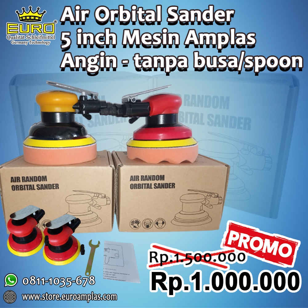 Jual Air Orbital Sander 5 inch Mesin Amplas Angin - tanpa busa/spoon ...