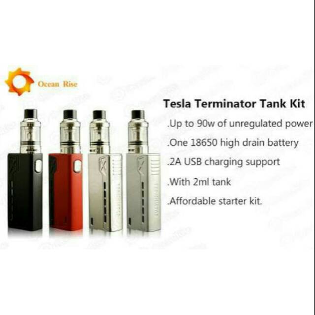 Jual AUTHENTIC ORIGINAL STARTER KIT MOD TESLACIGS TESLA TERMINATOR 90W ...