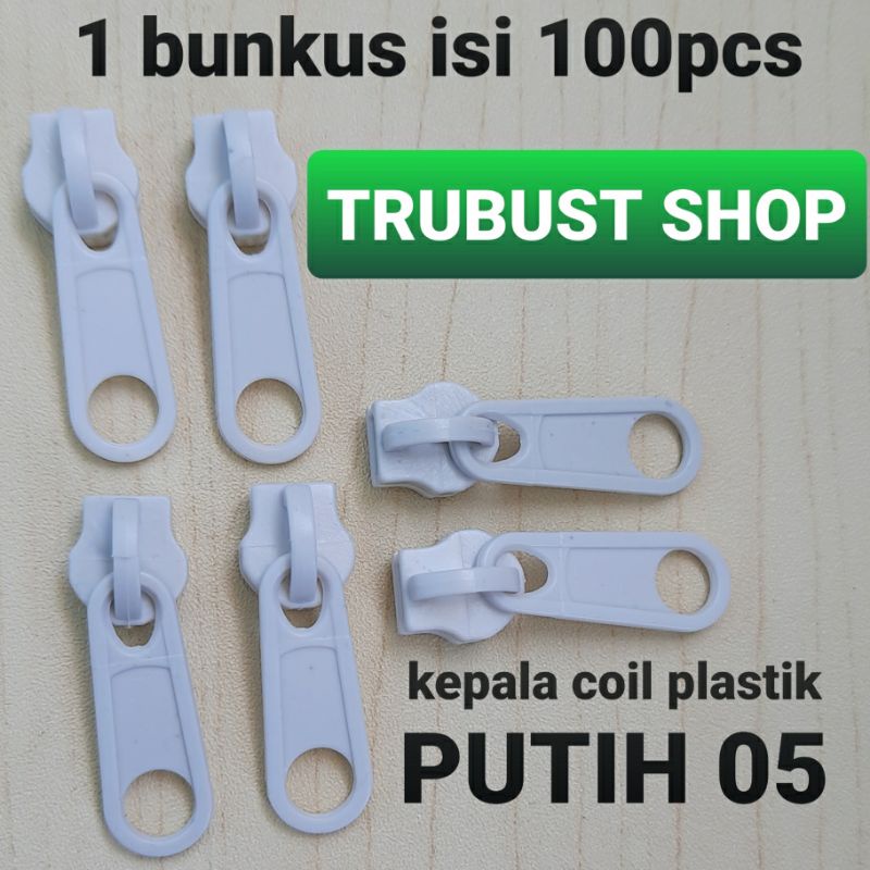 Jual kepala resleting tas sleting plastik 05 putih | Shopee Indonesia