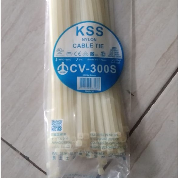 Jual Kabel ties KSS CV-300S putih 100bh (CV300 Cable tie CV 300 tis 30cm) | Shopee Indonesia