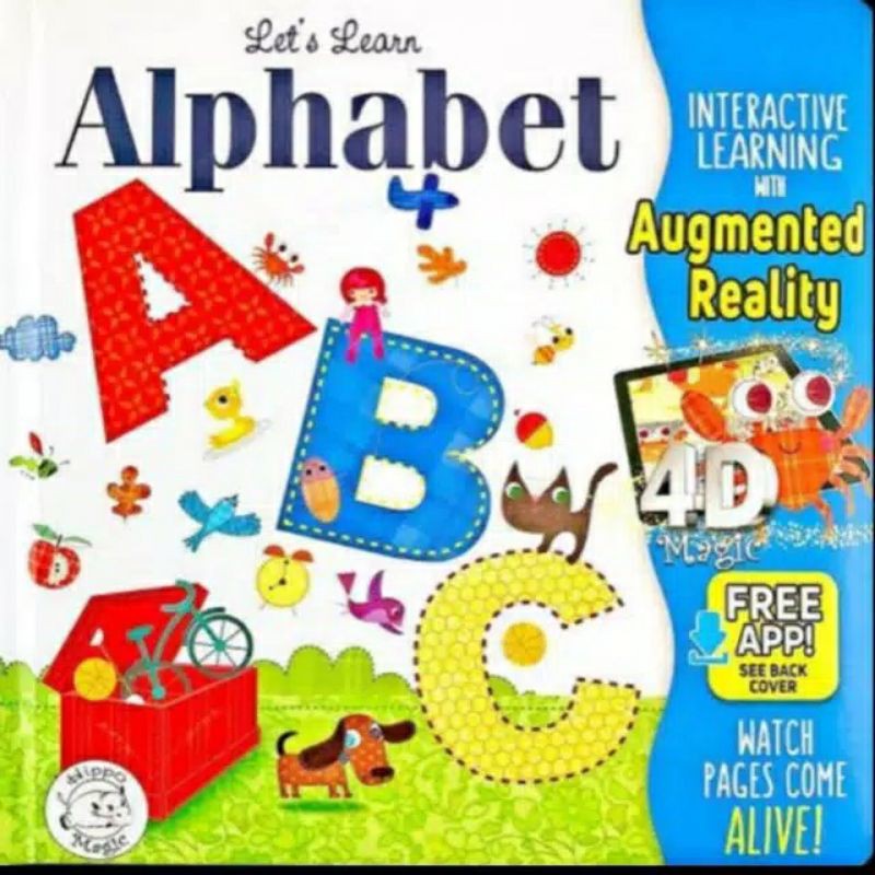 Jual BOARDBOOK Let's Learn Alphabet ABC AUGMENTED REALITY AR Little Hippo | Shopee Indonesia