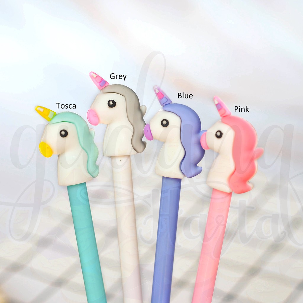 Jual Pulpen Unicorn Lucu Unik Pastel Pink Bolpen Ballpoin Pena GH ...