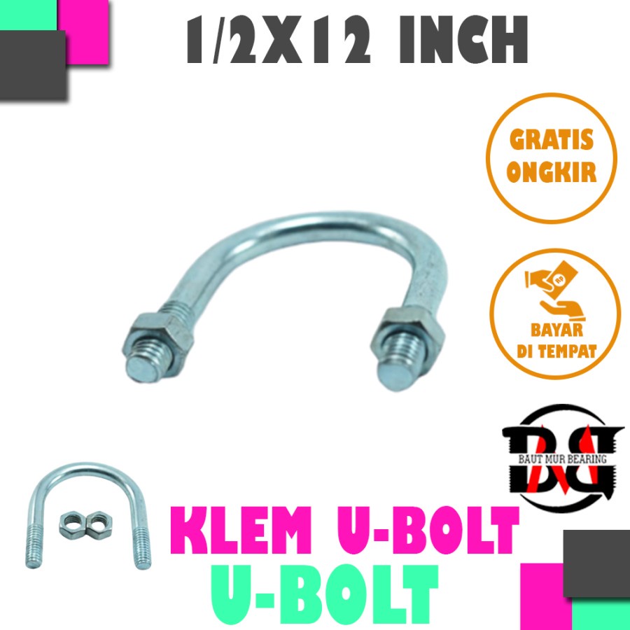 Jual Baut Mur U-Bolt Galvanis - Klem Pipa Ukuran 1/2 x 12 Inch | Shopee ...