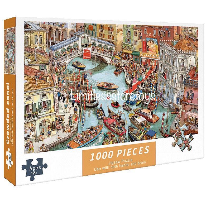 Jual Puzzle 1000 Pcs Crowded Canal 50 x 75 Cm ukuran Besar mainan ...