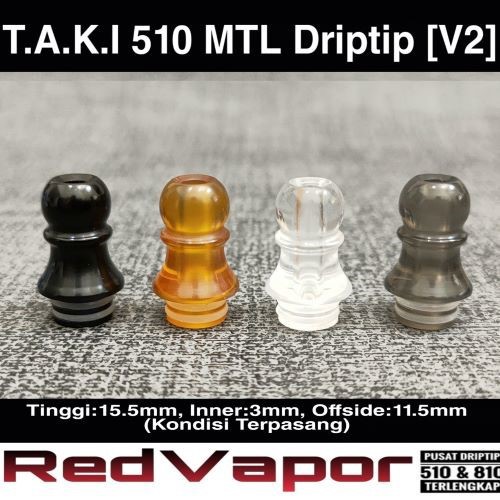 Jual TAKI 510 Driptip V2 T.A.K.I Drip Tip Hitam Clear Bening Ultem ...