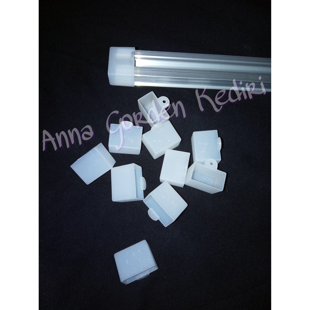 Jual Tutup rel kotak/ujung rail putih / penutup rell alumunium /tutup ...