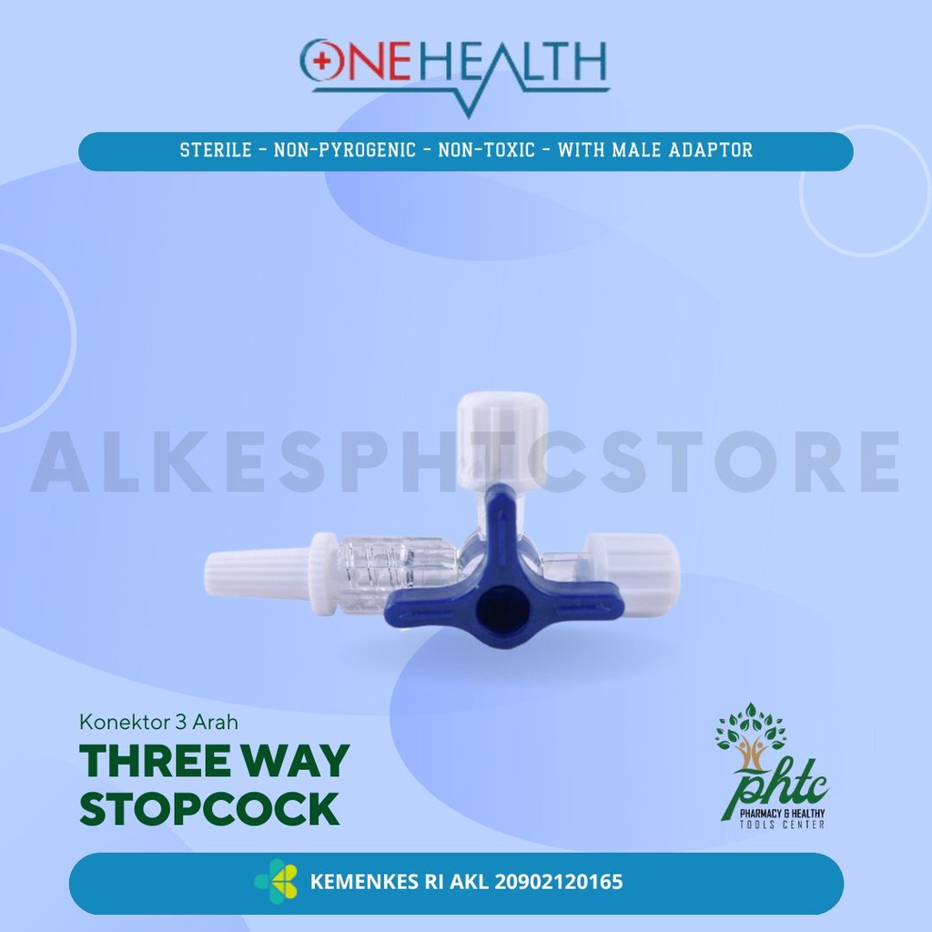 Jual ONEHEALTH 3-Three Way Stopcock l Three Way Stopcock Onehealth l 3 ...