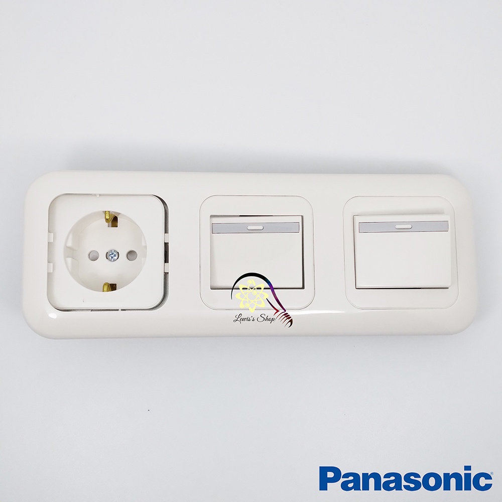 Jual Panasonic Stop Kontak Arde Saklar Double WEJ5541 Wide Series ...