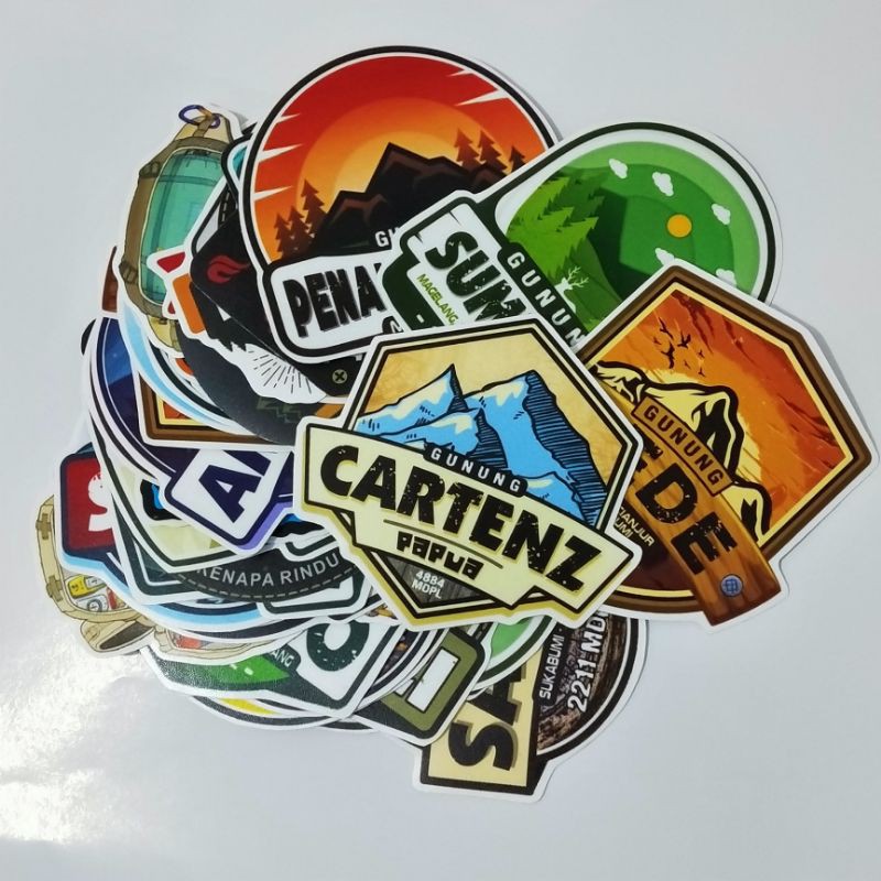 Jual PROMO!!! PAKET 38 STICKER GUNUNG VINYL + LAMINASI + ADVENTURE ...
