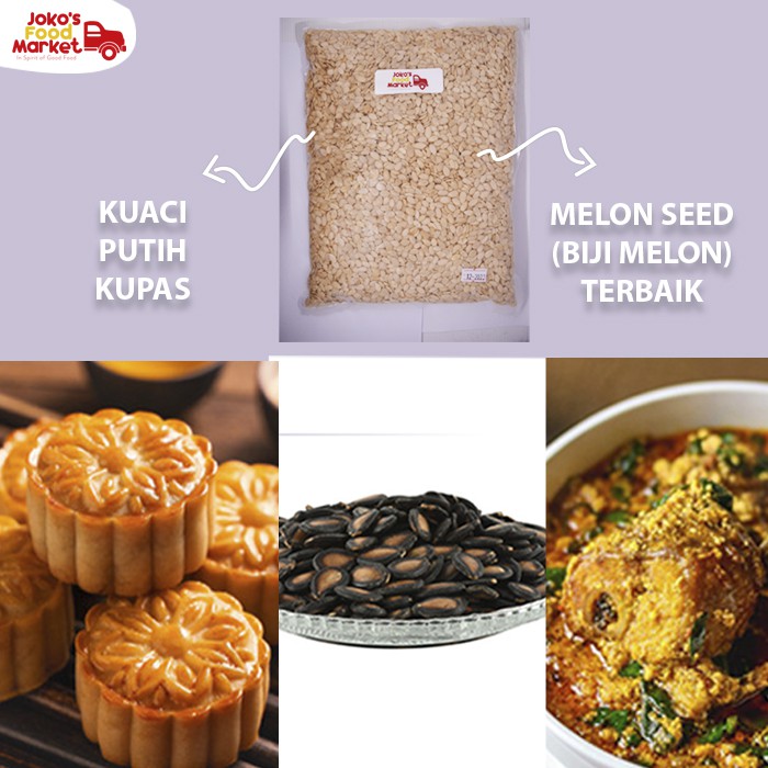 Jual Kuaci Putih Kupas Biji Melon Kwaci Putih Kupas Tanpa Kulit Melon ...
