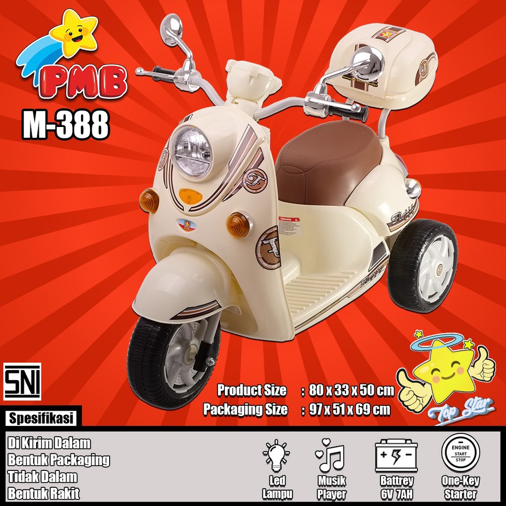 Jual Mainan Anak Scoopy PMB M-338 Motor Aki Anak Scoopy Musik Lampu ...