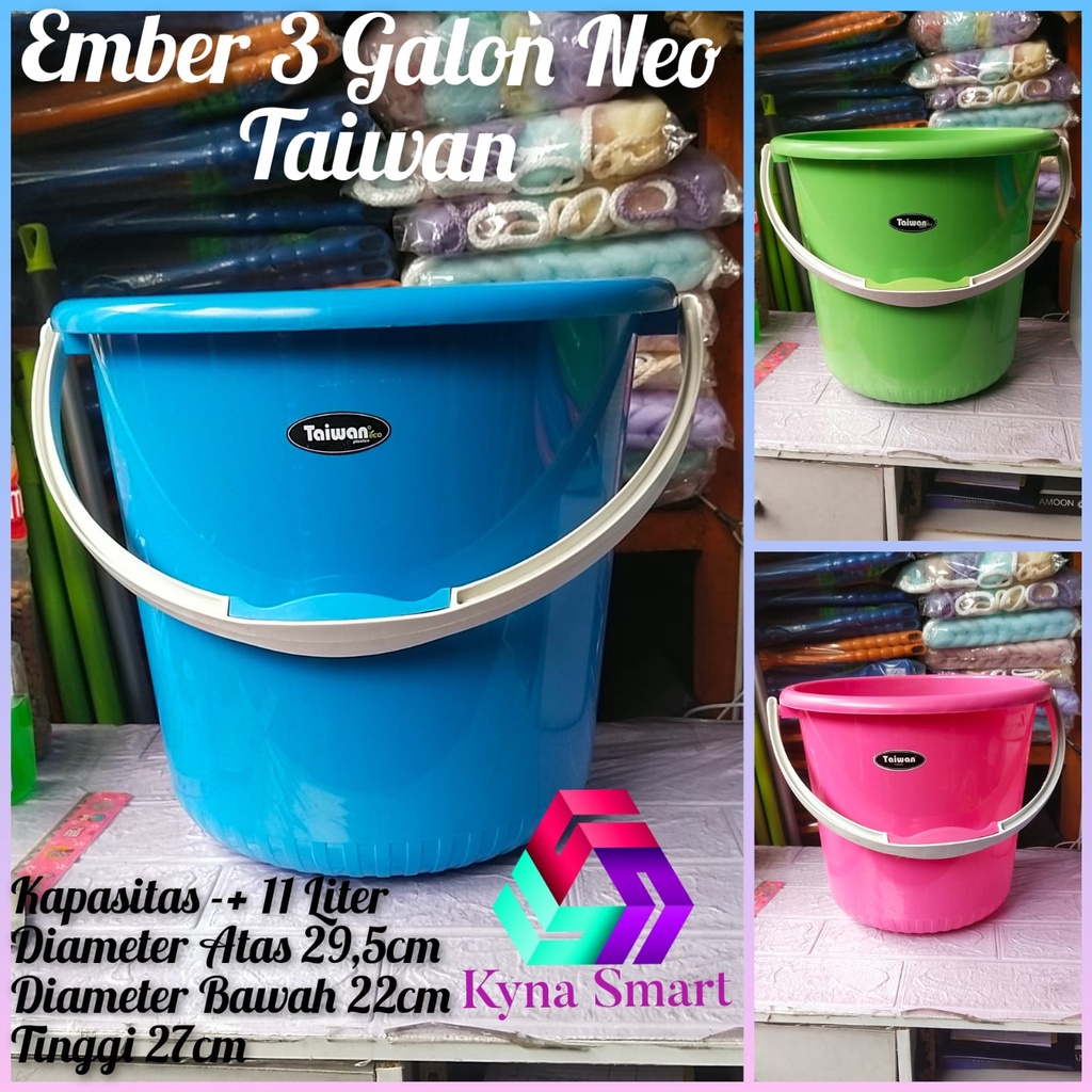 Jual GRAB GOJEK Ember 3 Galon NEO Taiwan / Timba Air Plastik / Ember Serbaguna | Shopee Indonesia
