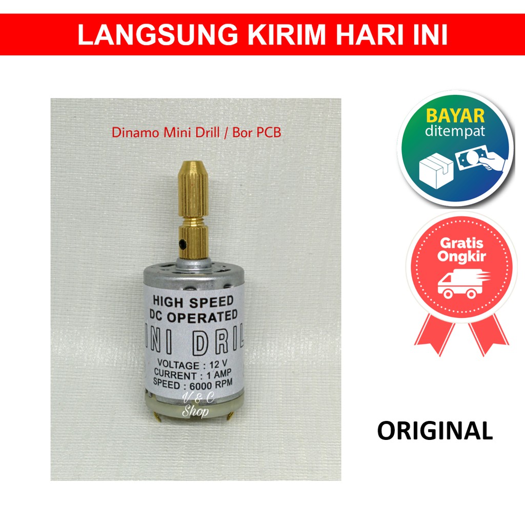 Jual Dinamo Mini Drill DC Bor Mini papan PCB Mini Drill 12v 12 V dynamo ...