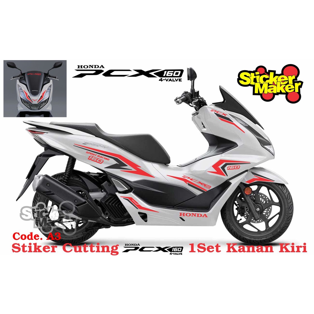 Jual COD stiker cutting variasi body honda pcx 160 sticker strping bodi ...