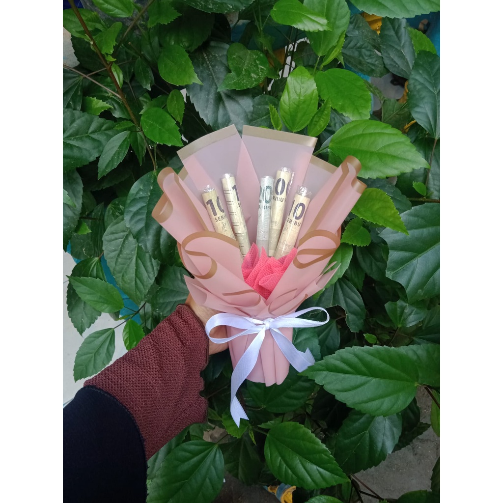 Jual Buket Uang Mini Roll, Buket Roll 5-7 Lembar uang/roll. Buket ...