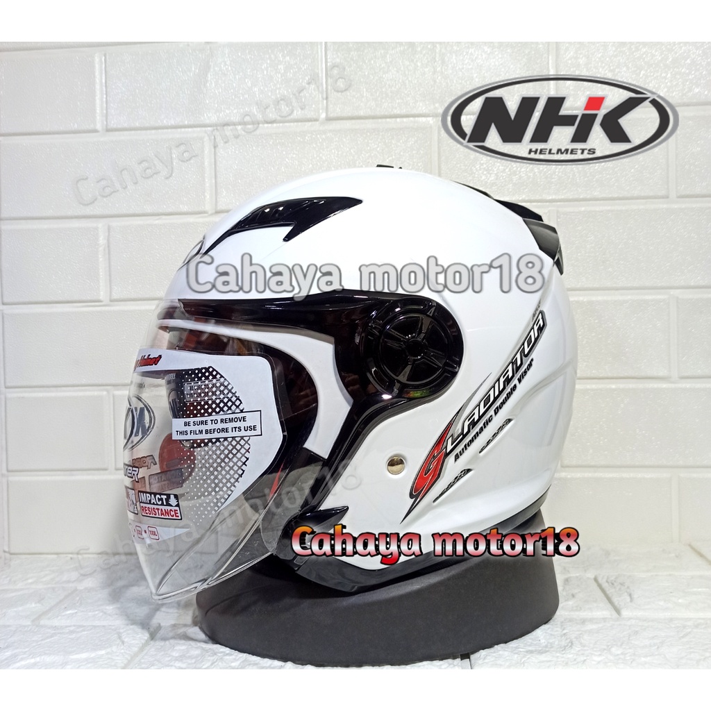 Jual HELM NHK GLADIATOR SOLID PUTIH | Shopee Indonesia