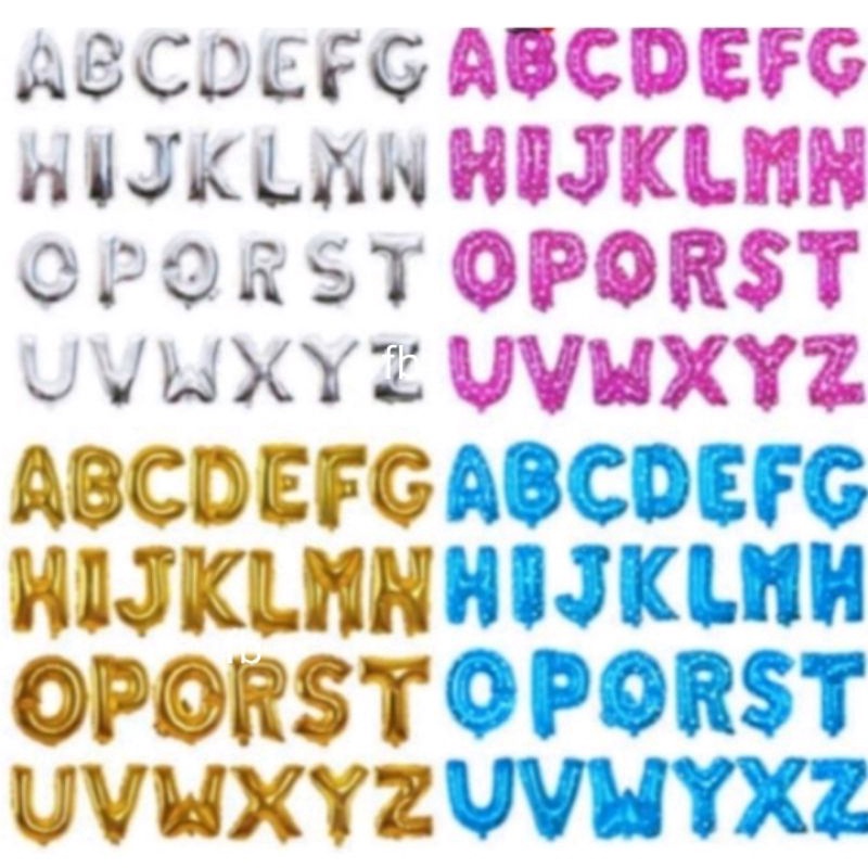 Jual balon huruf ECERAN SATUAN ukuran 40cm | Shopee Indonesia