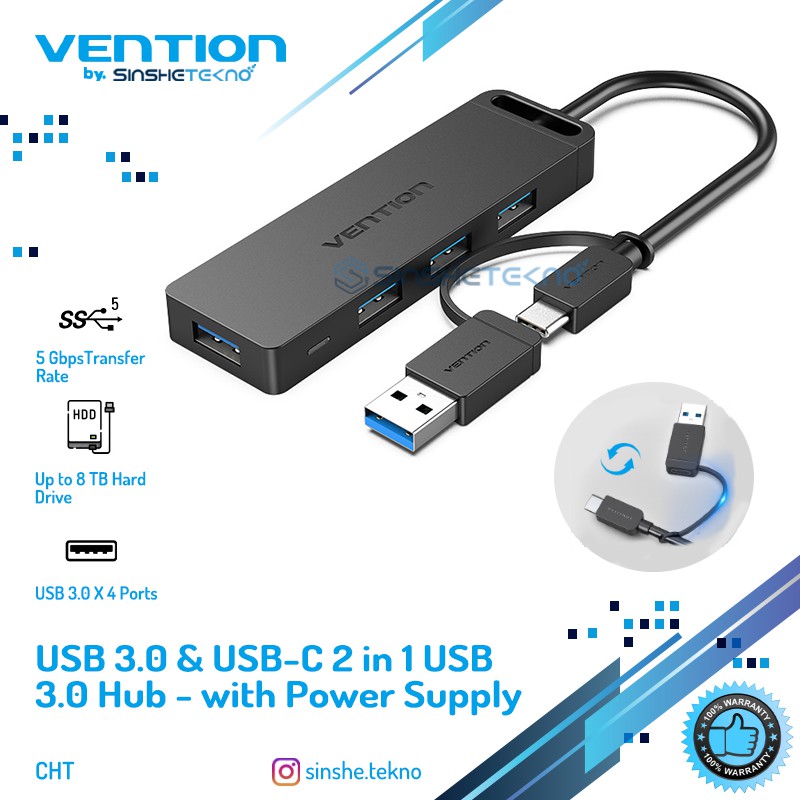 Jual Vention Usb Hub Type C 3.1 USB 3.0 Multi Usb Micro Usb Power ...