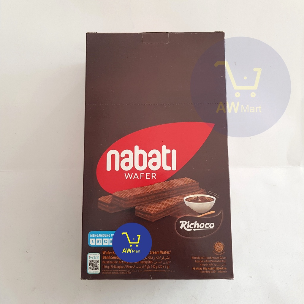 Jual NABATI WAFER RICHOCO WAFER KRIM COKELAT 20 BUAH @7GR | Shopee Indonesia