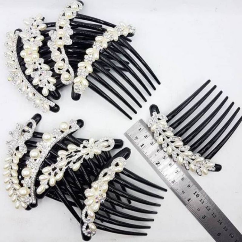 Jual sirkam rambut mutiara korea gigi 7 baru/ tusuk konde modern simpel ...